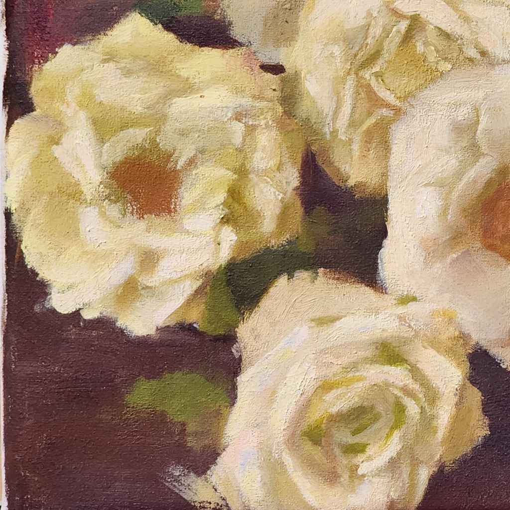 White Roses | Oil Painting | Artezaar.com Online Art Gallery Dubai
