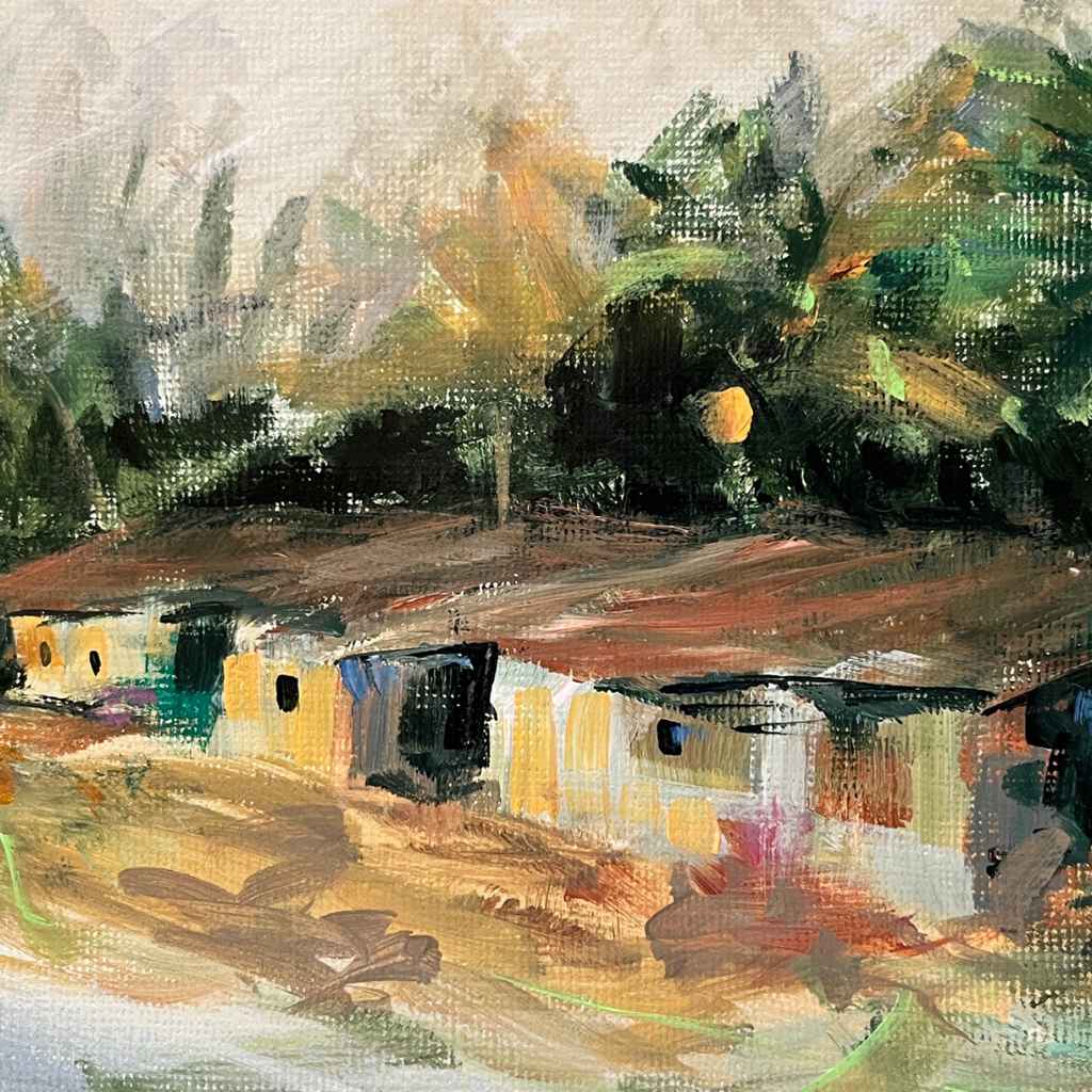 Goa Village Abstract Acrylic Painting | Artezaar.com Art Gallery ...