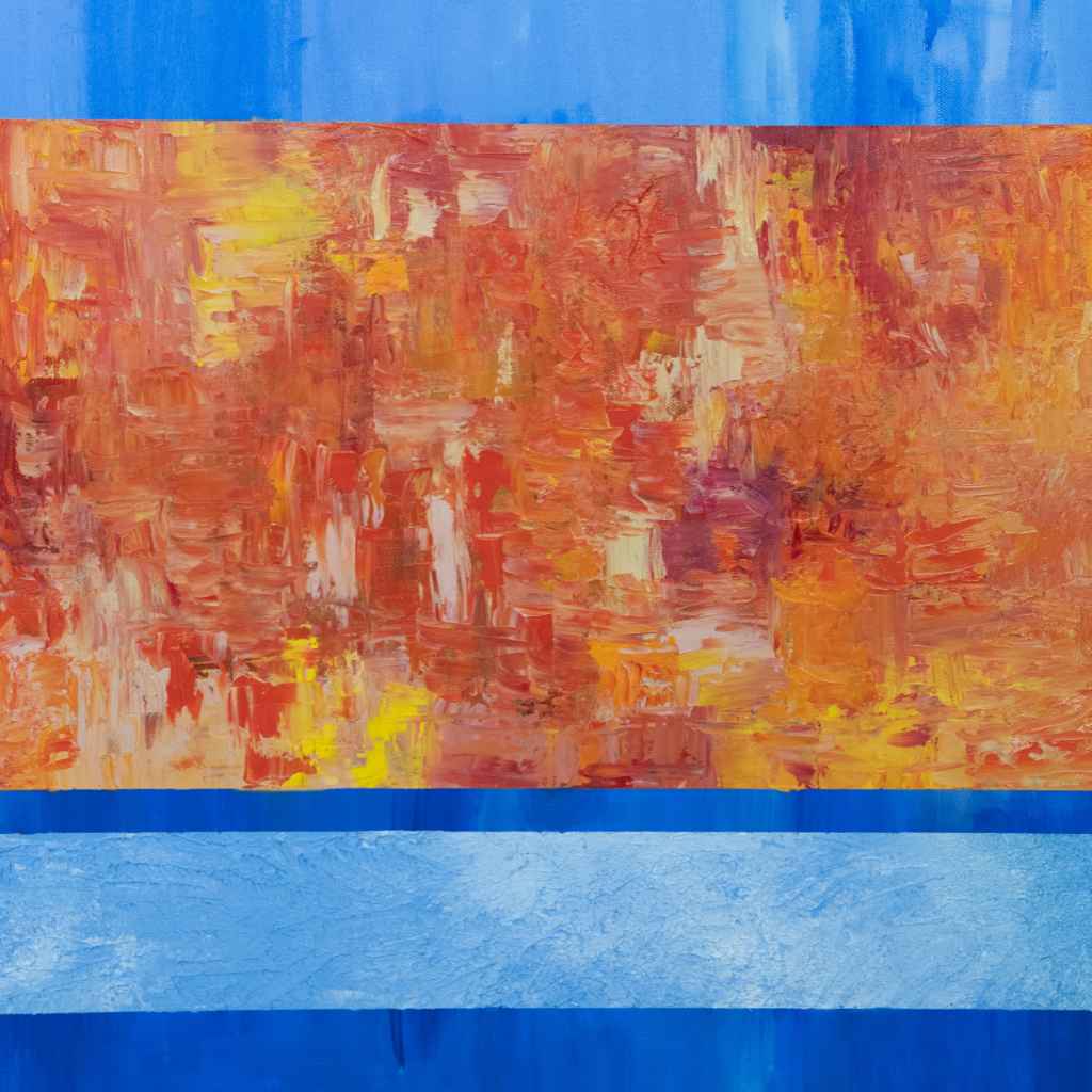 Blue and Orange Color Field | Mixed Media | Artezaar.com Art Gallery ...