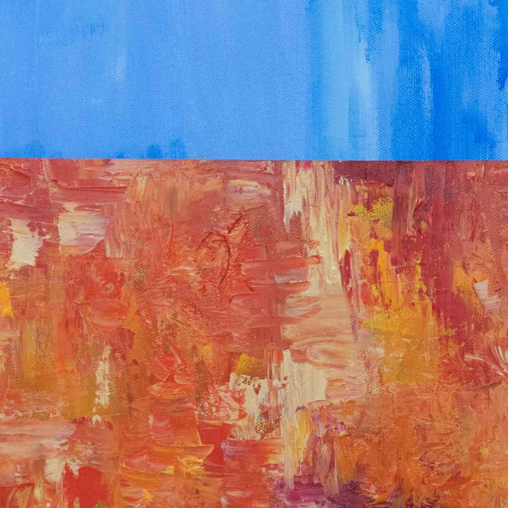 Blue and Orange Color Field | Mixed Media | Artezaar.com Art Gallery ...