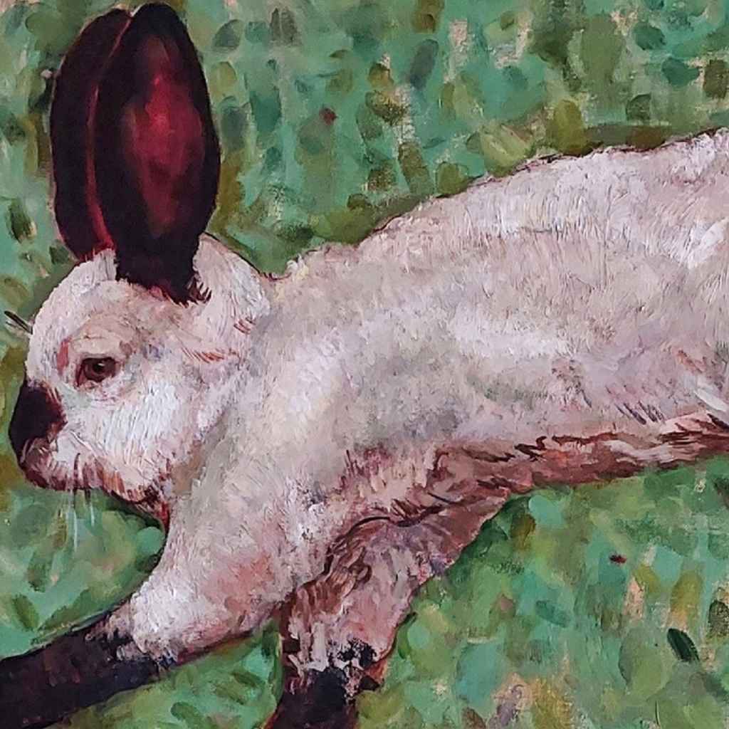 Chasing Luck | Rabbits Oil Painting | Artezaar.com Online Art Gallery Dubai