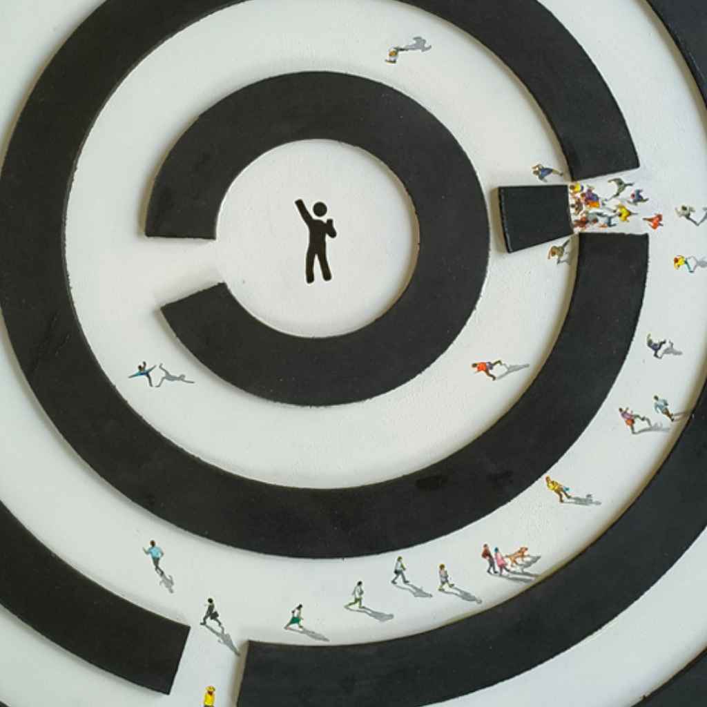 Happiness Maze | Mixed Media Painting | Artezaar.com Art Gallery Dubai ...