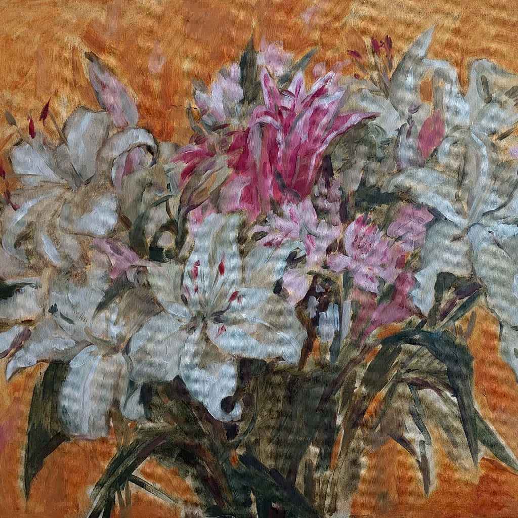 Lilies in Summer | Flowers Oil Painting | Artezaar.com Art Gallery ...