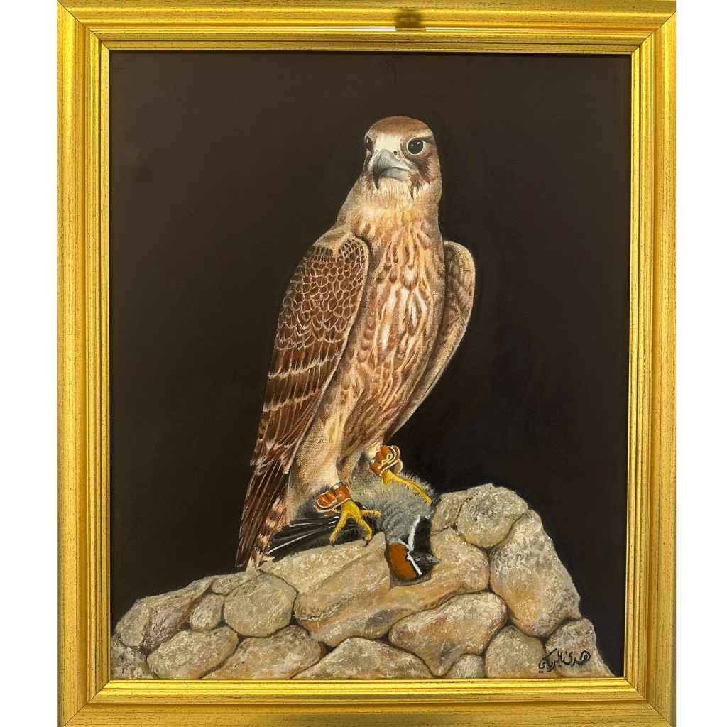 Majesty of the Falcon | Falcon Oil Painting | Artezaar Dubai – Artezaar ...