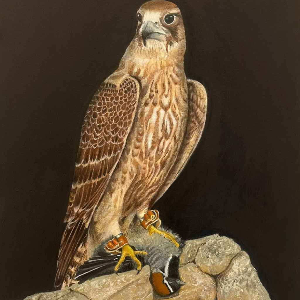 Majesty of the Falcon | Falcon Oil Painting | Artezaar Dubai – Artezaar ...