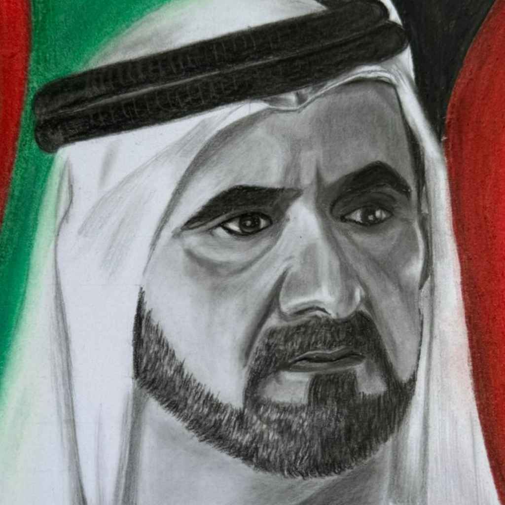 Sheikh Mohammed | Portrait Sketch | Artezaar.com Art Gallery Dubai ...