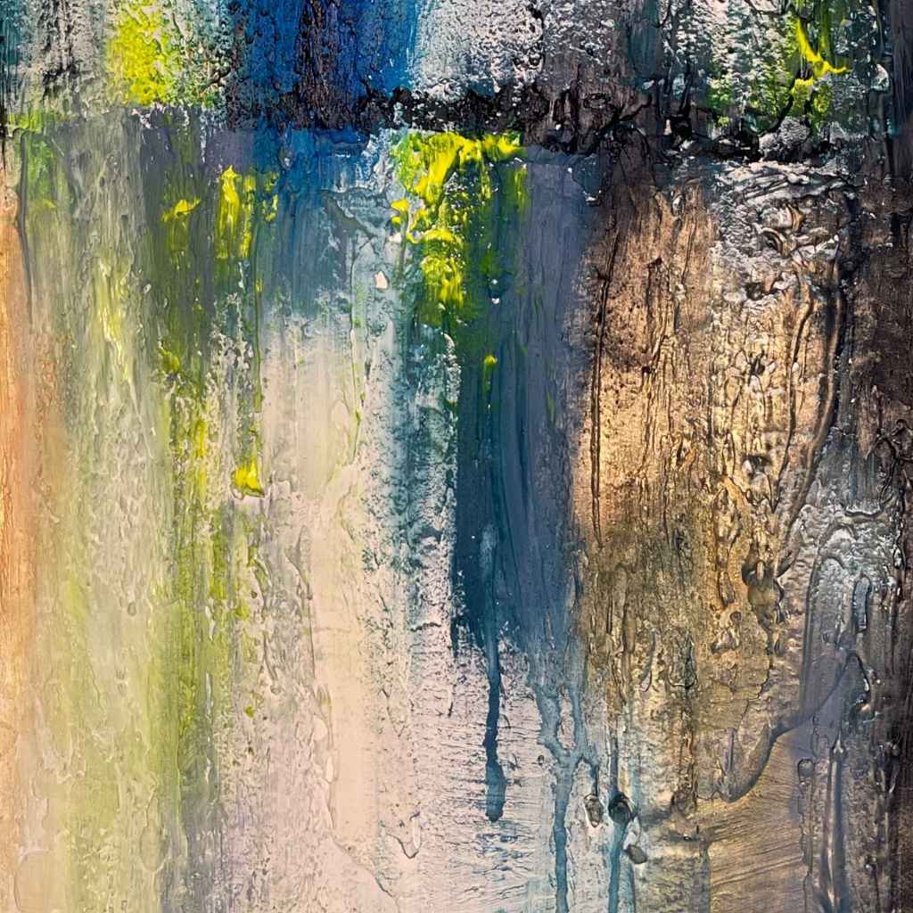 Neon Cascade | Mixed Media Painting | Artezaar.com Art Gallery Dubai ...