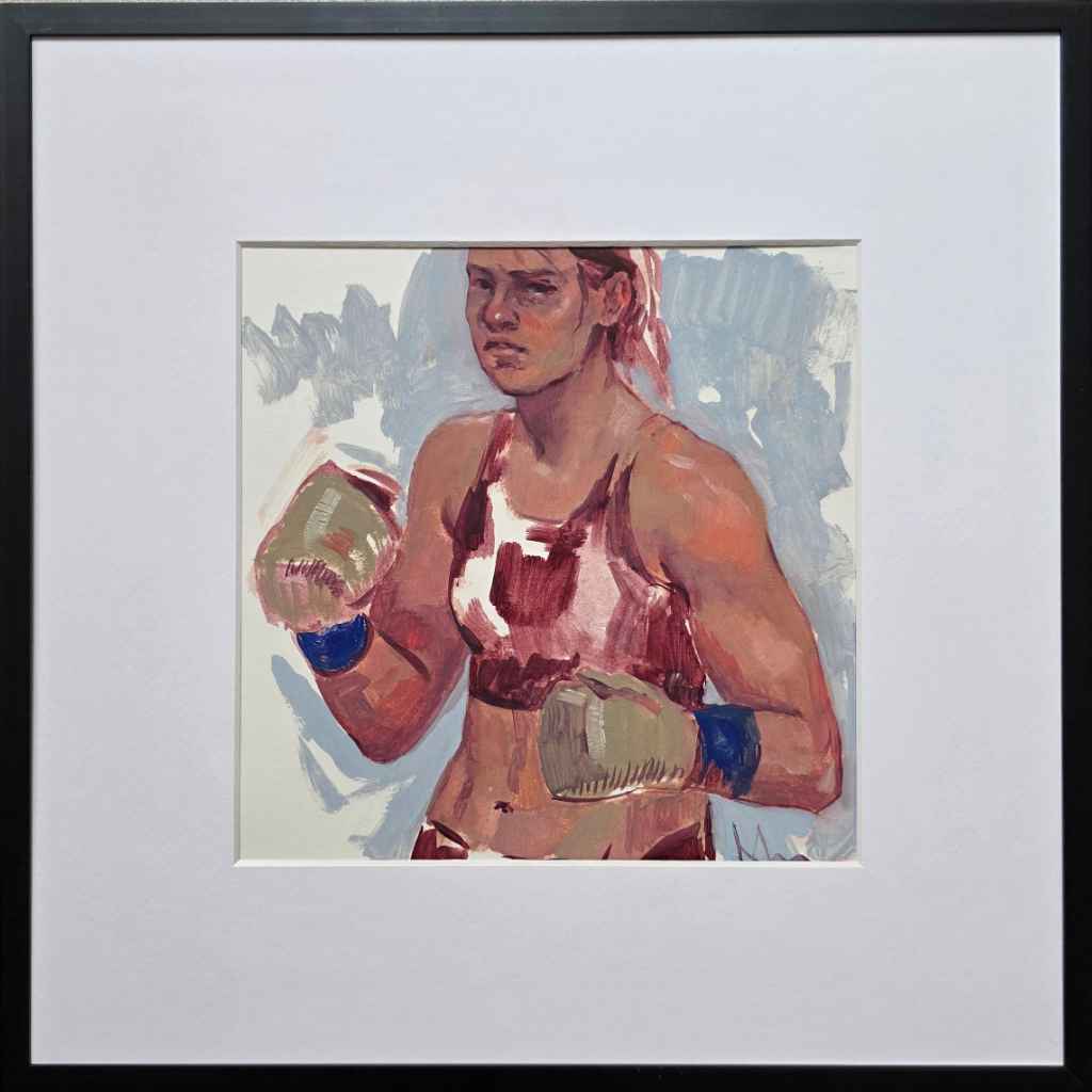 Portrait of Female Boxer Oil Painting | Artezaar.com Art Gallery Dubai ...