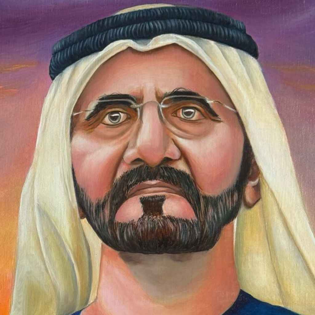 H.H. Sheikh Mohammed | Oil Painting | Artezaar.com Art Gallery Dubai ...