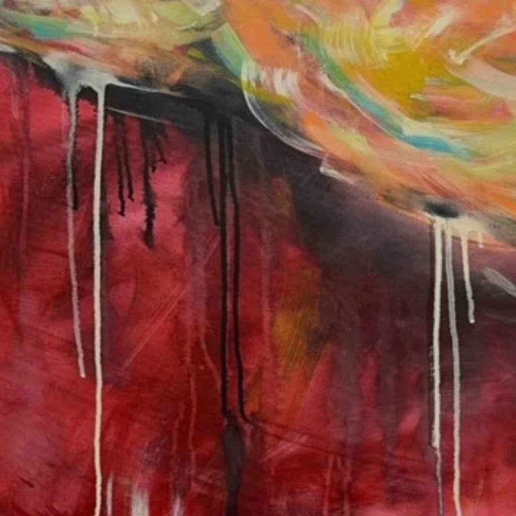 Red Abstract Acrylic Painting | Artezaar.com Online Art Gallery Dubai