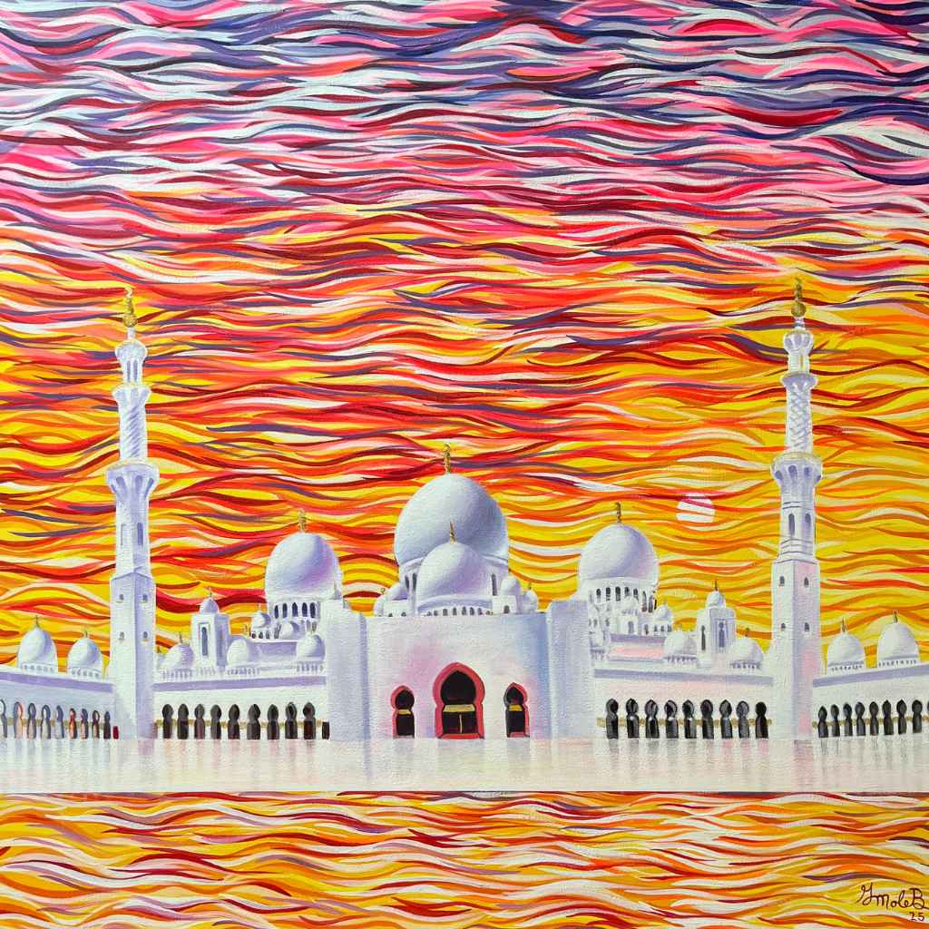 Sheikh Zayed Mosque Acrylic Painting | Artezaar.com Art Gallery ...