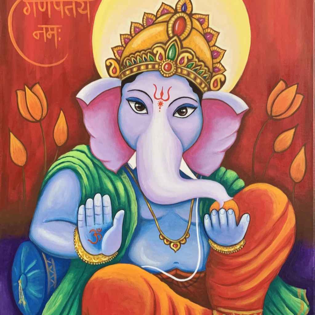 Sumukh Lord Ganesh | Acrylic Painting | Artezaar.com Art Gallery Dubai ...