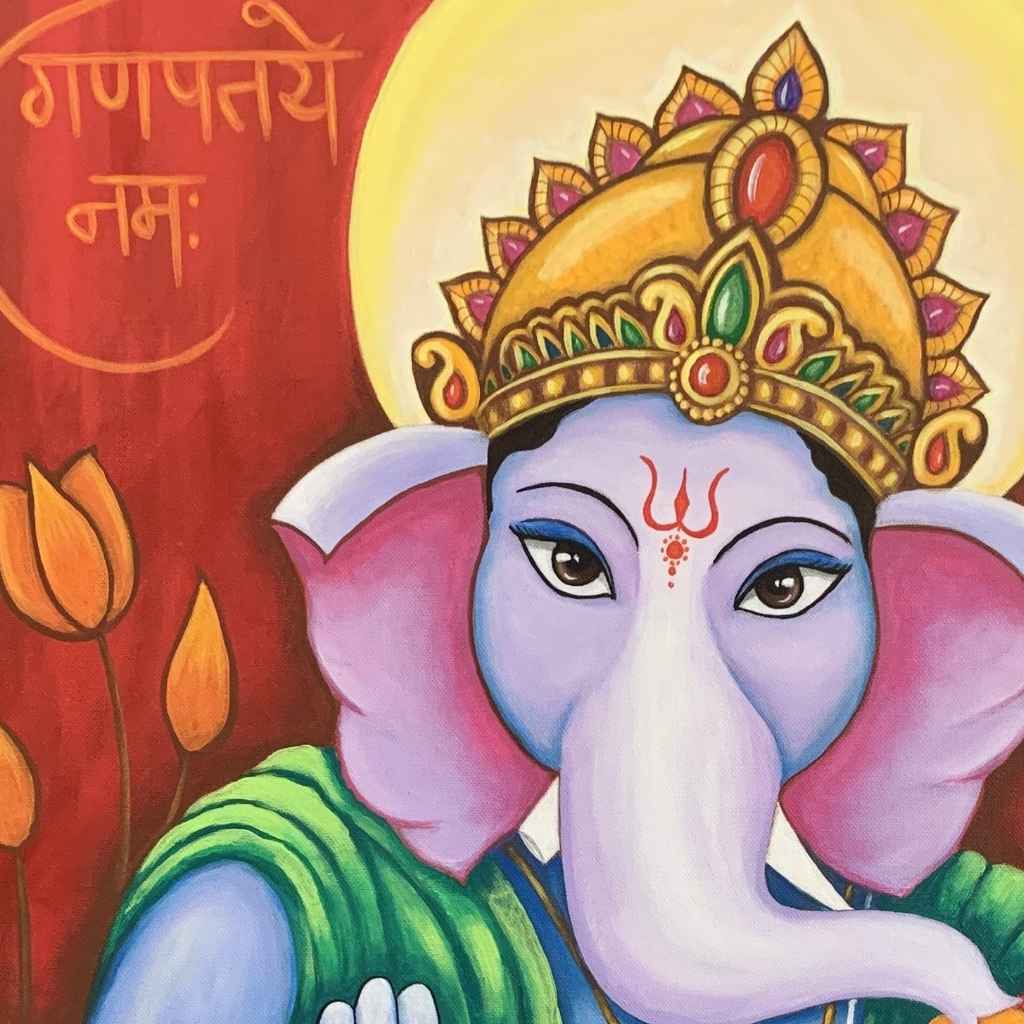 Sumukh Lord Ganesh | Acrylic Painting | Artezaar.com Art Gallery Dubai ...