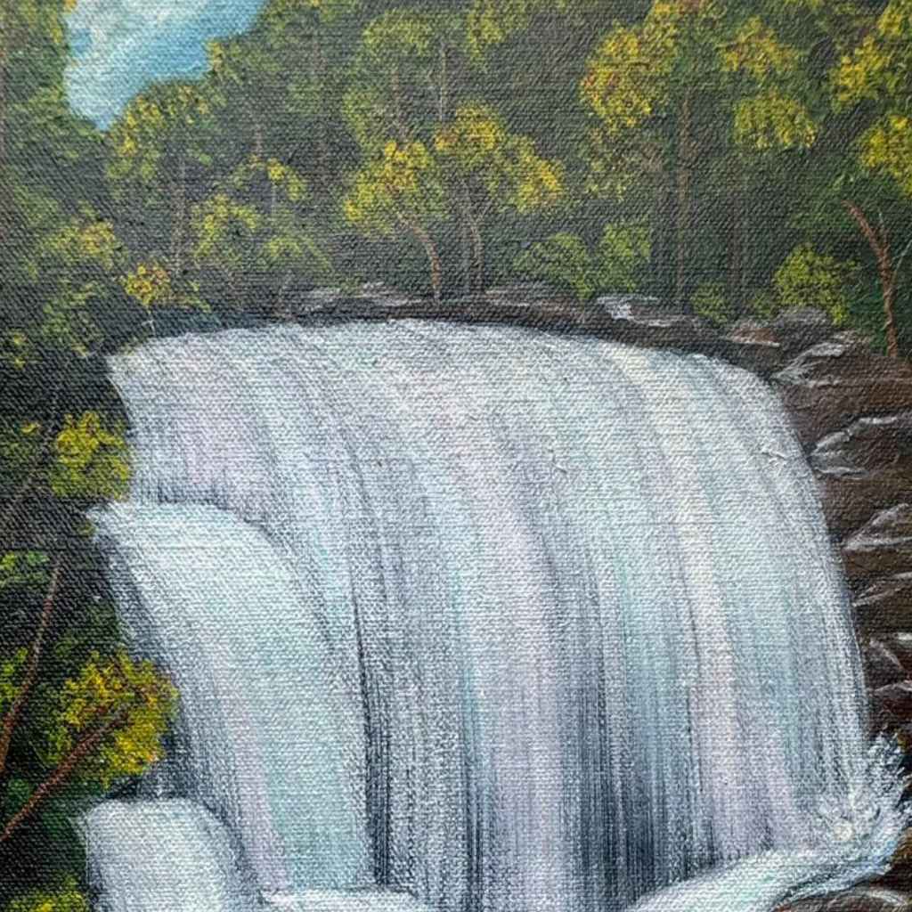 The Majestic Waterfalls | Acrylic Painting | Artezaar.com Art Gallery ...