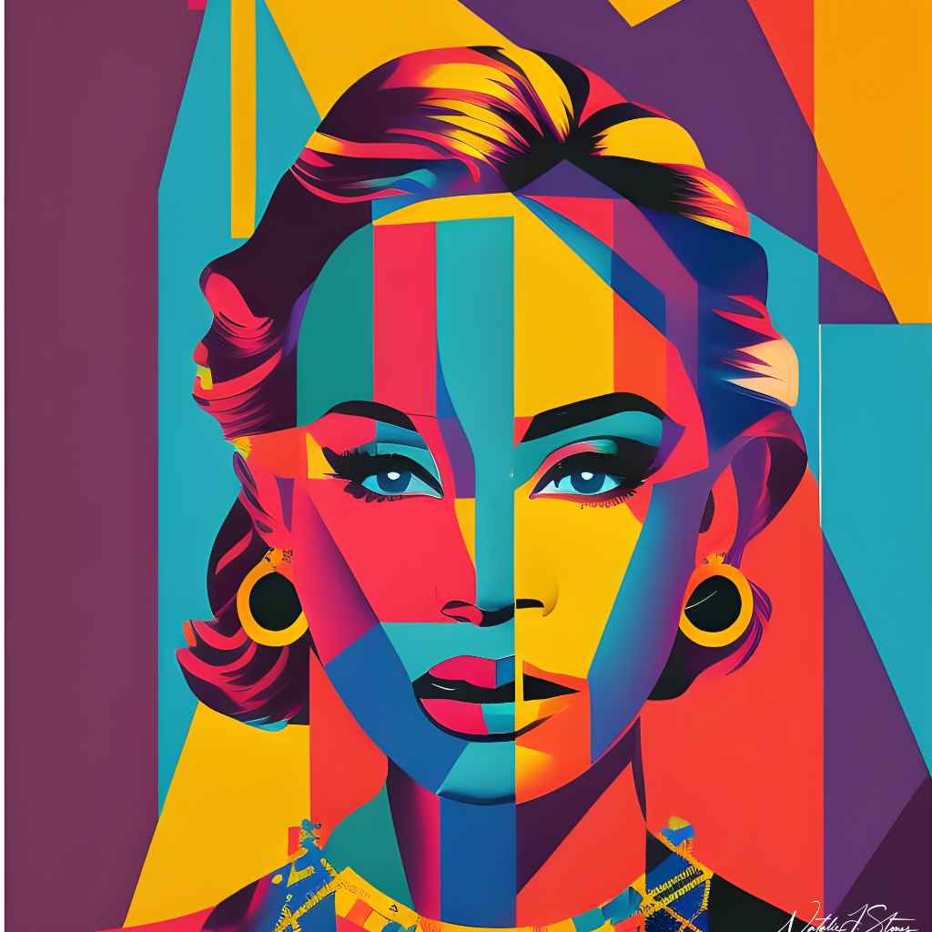 Triadic Femme | Pop Art Portrait | Artezaar.com Art Gallery Dubai – Artezaar.com Online Art Gallery