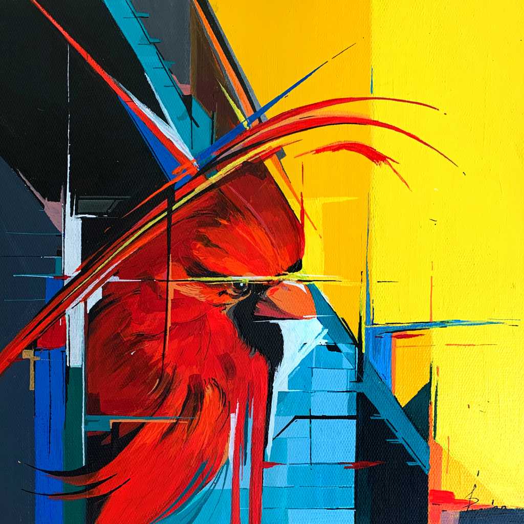 Cardinal Acrylic Painting | Artezaar.com Online Art Gallery in Dubai