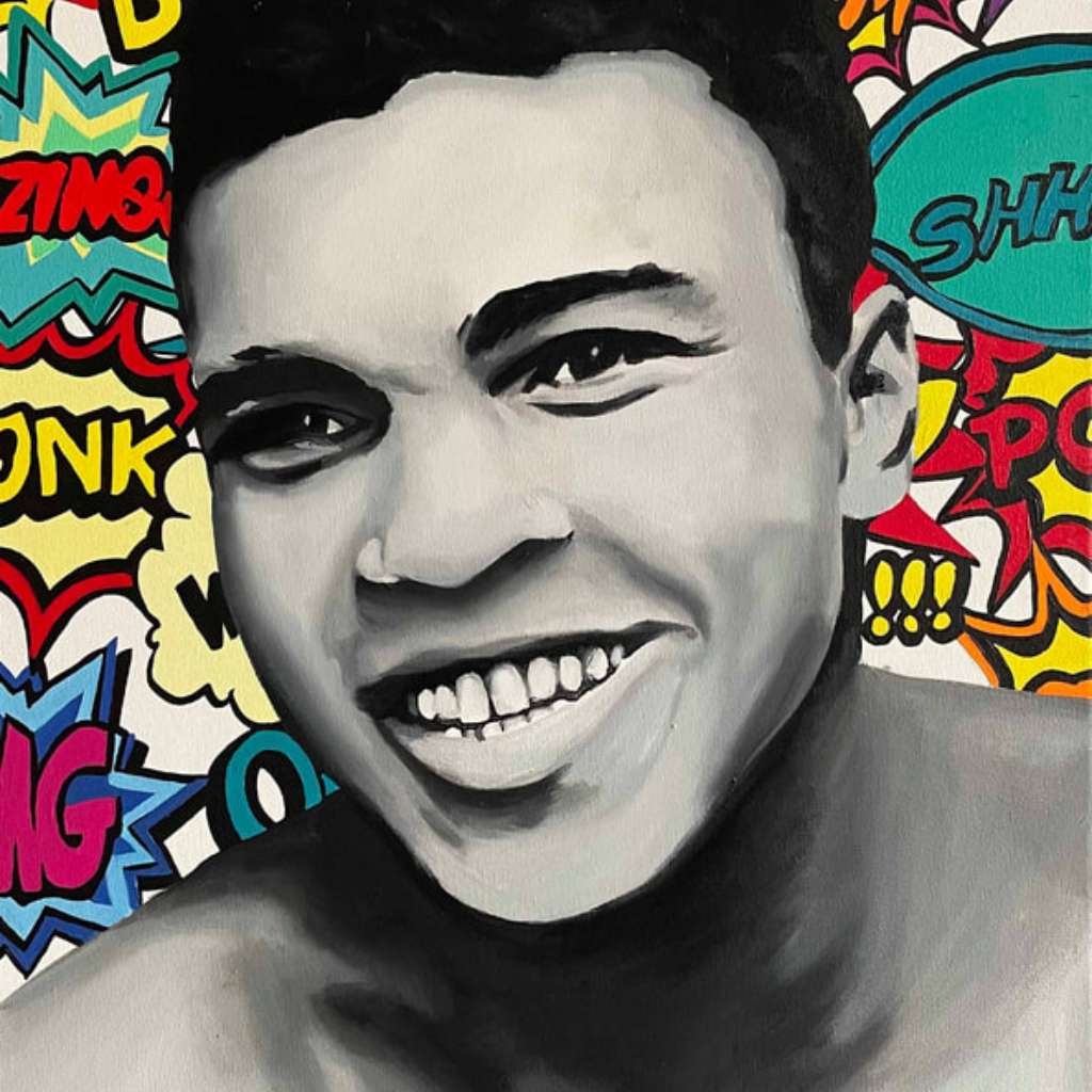 Good Vibes | Muhammad Ali Oil Portrait | Artezaar.com Art Gallery ...
