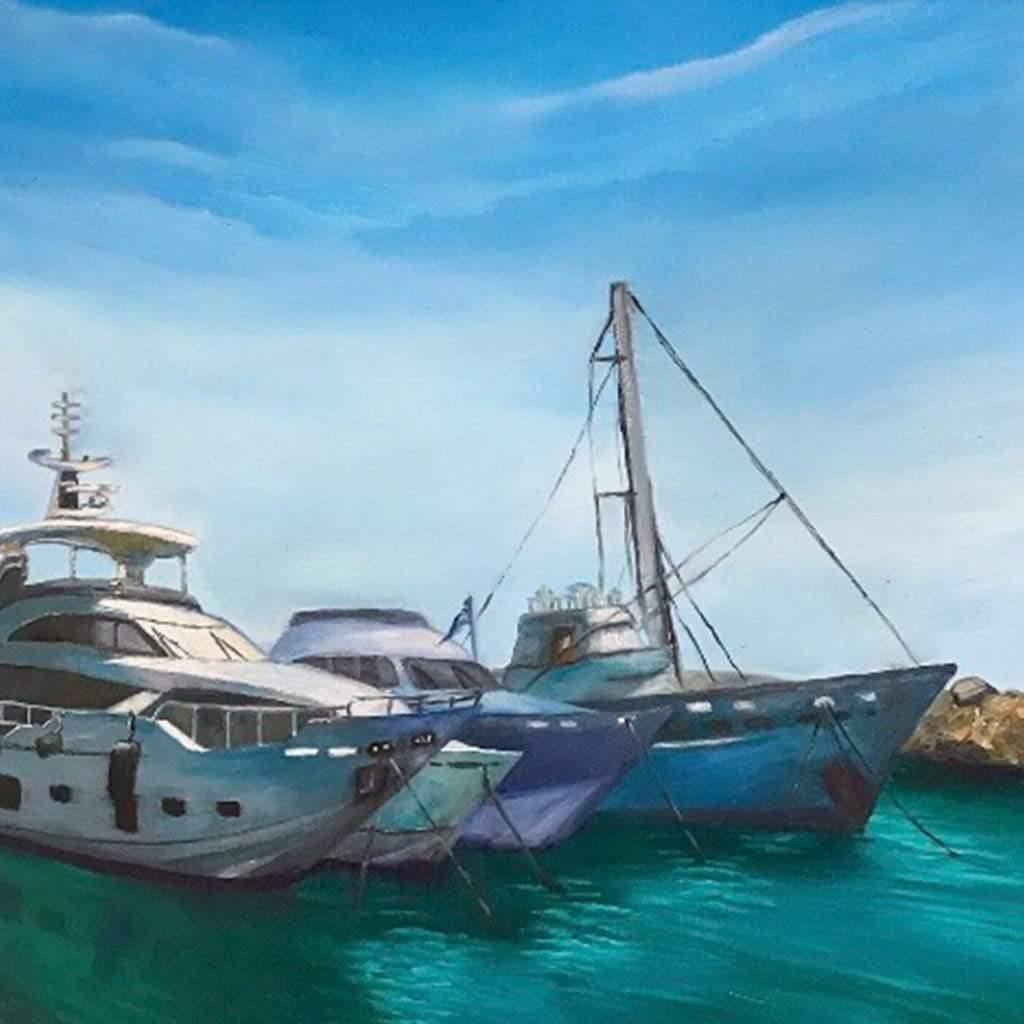 Abstract Art | Oil Painting | Boats Life | Artezaar Art Gallery Dubai ...