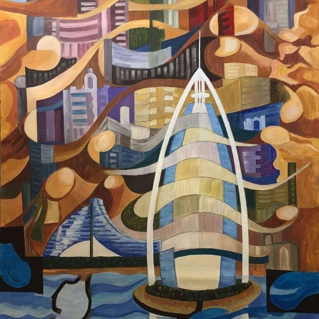Abstract Acrylic Painting | Burj Al Arab | Artezaar Art Galley Dubai ...