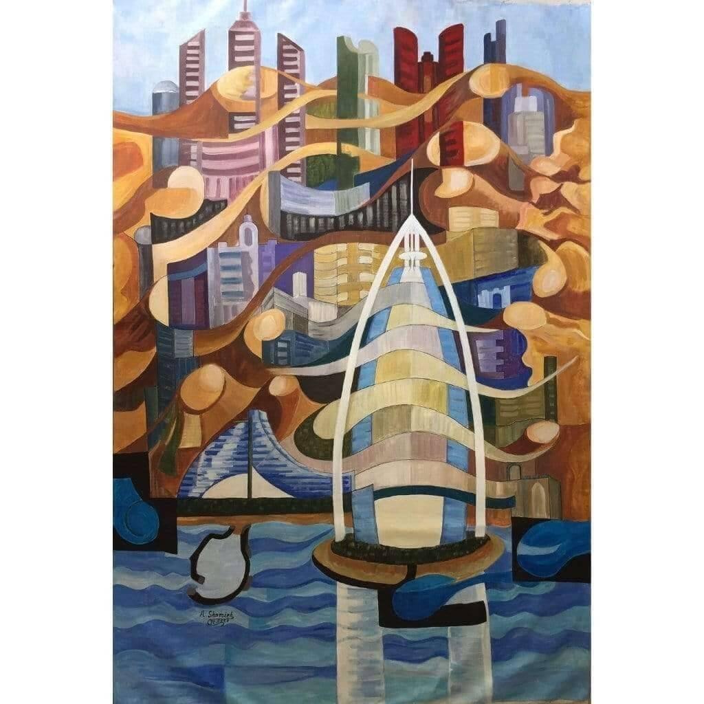 Abstract Acrylic Painting | Burj Al Arab | Artezaar Art Galley Dubai ...