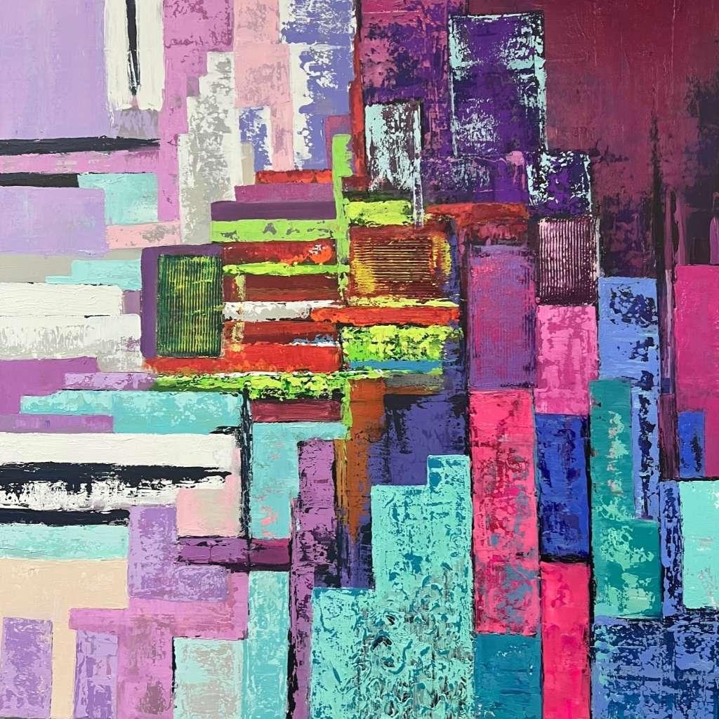 Cityscape | Abstract Acrylic Painting | Artezaar.com Art Gallery ...