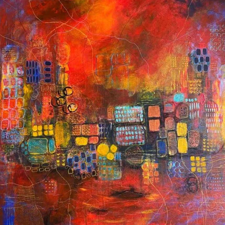 Fire Within Abstract Painting | Artezaar.com Online Art Gallery Dubai