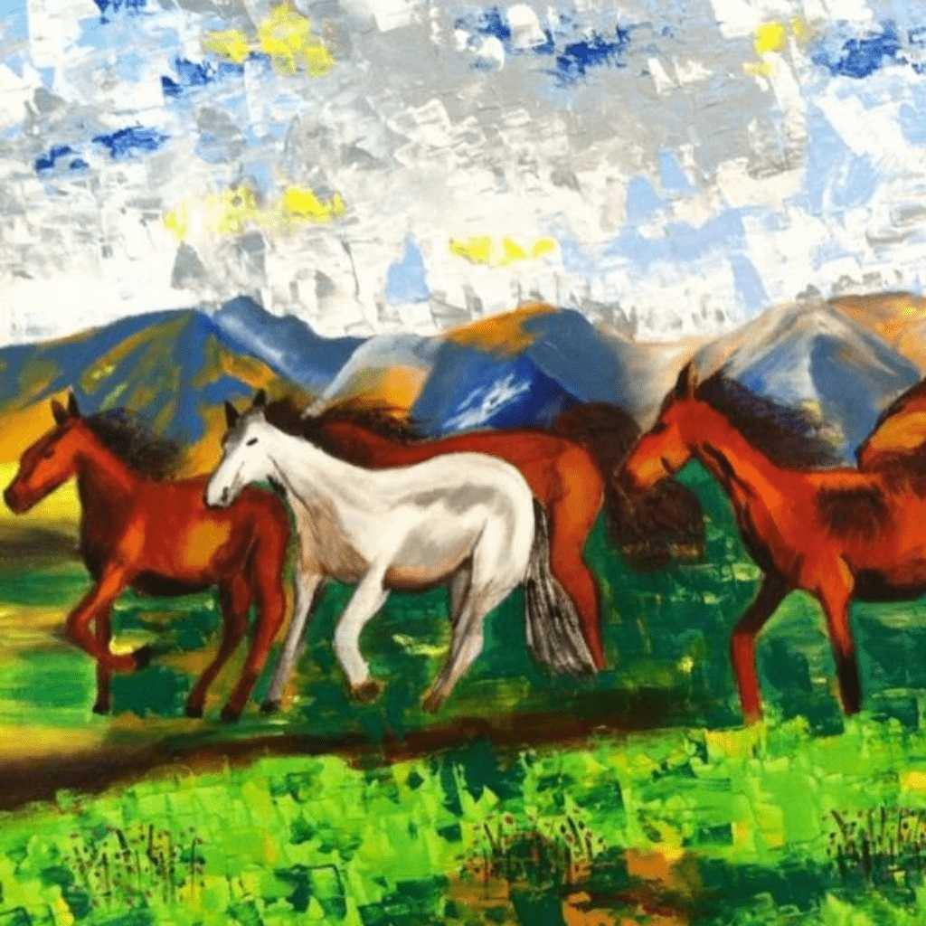 Abstract Acrylic Painting | Gallop | Artezaar.com Art Gallary Dubai ...