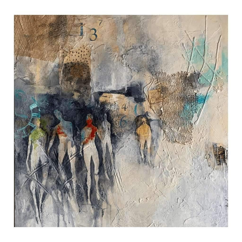 Abstract Mixed Media Painting | Interconnected | Artezaar.com Dubai ...