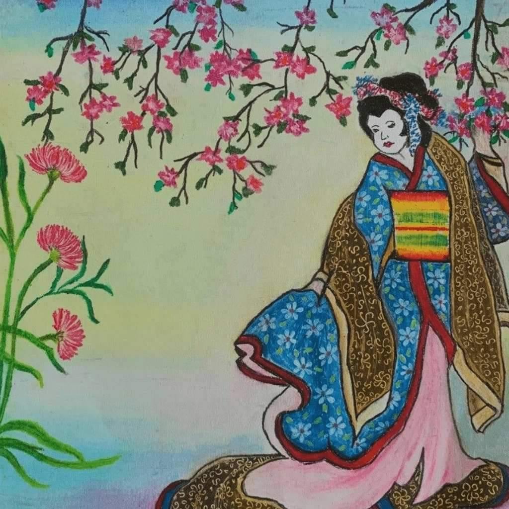 Japanese Lady Painting | Artezaar.com online Art Gallery Dubai ...