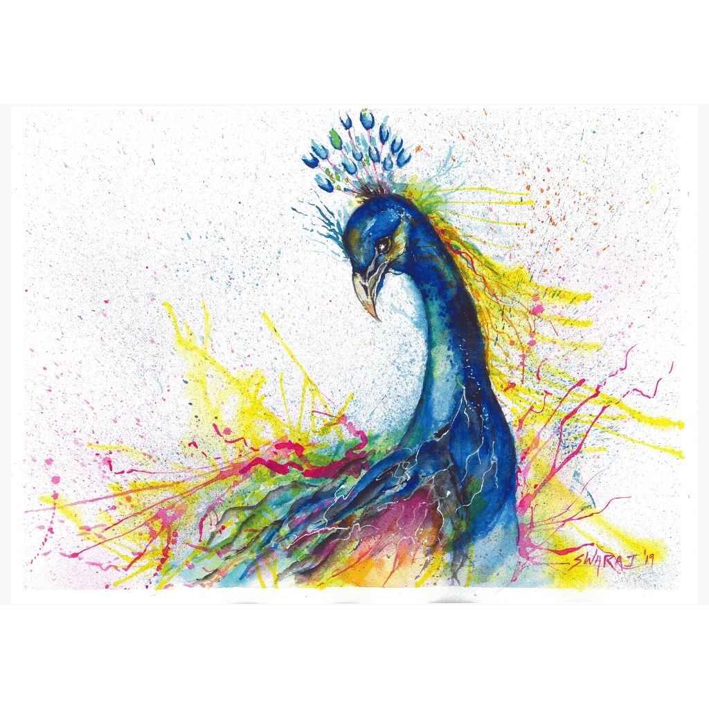 Buy Fine Art | Watercolor Painting | Mayur | Artezaar.com Online Dubai ...