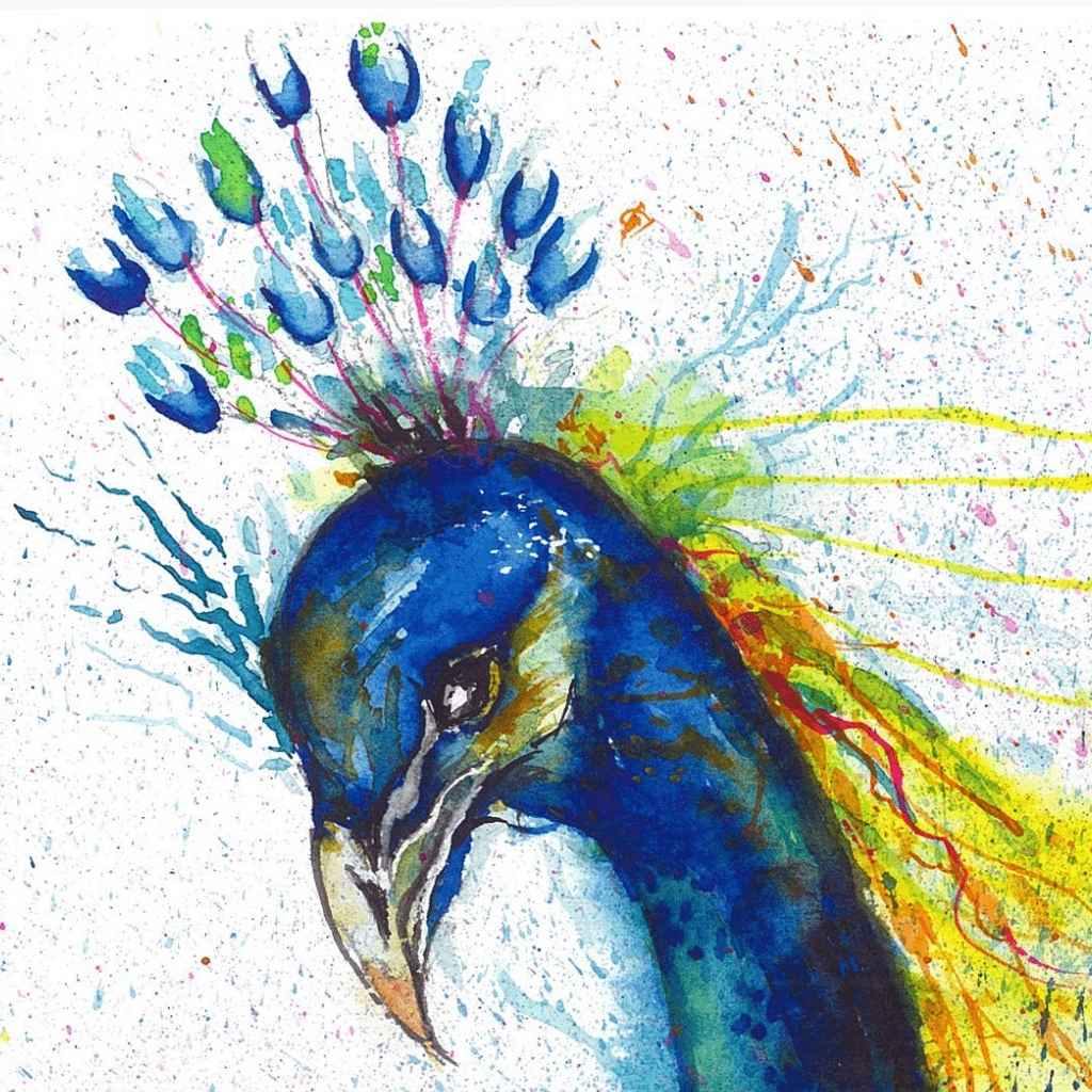 Buy Fine Art | Watercolor Painting | Mayur | Artezaar.com Online Dubai ...