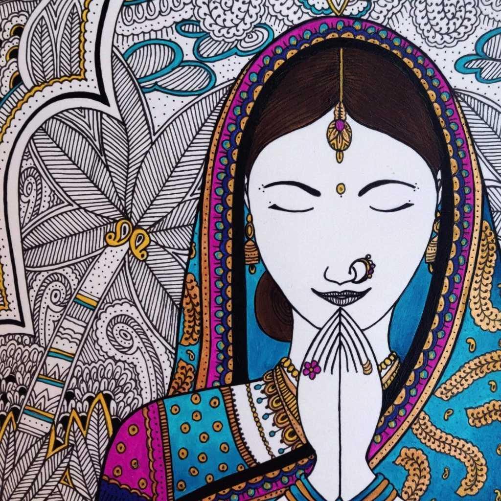 Buy Sketches & Drawings | Namaste | Artezaar Online Art Gallery Dubai ...