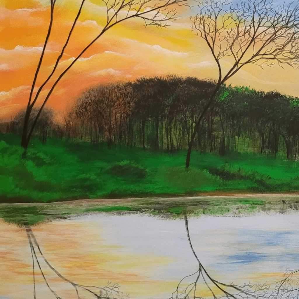 Reflection | Nature Acrylic Painting | Artezaar Dubai – Artezaar.com ...