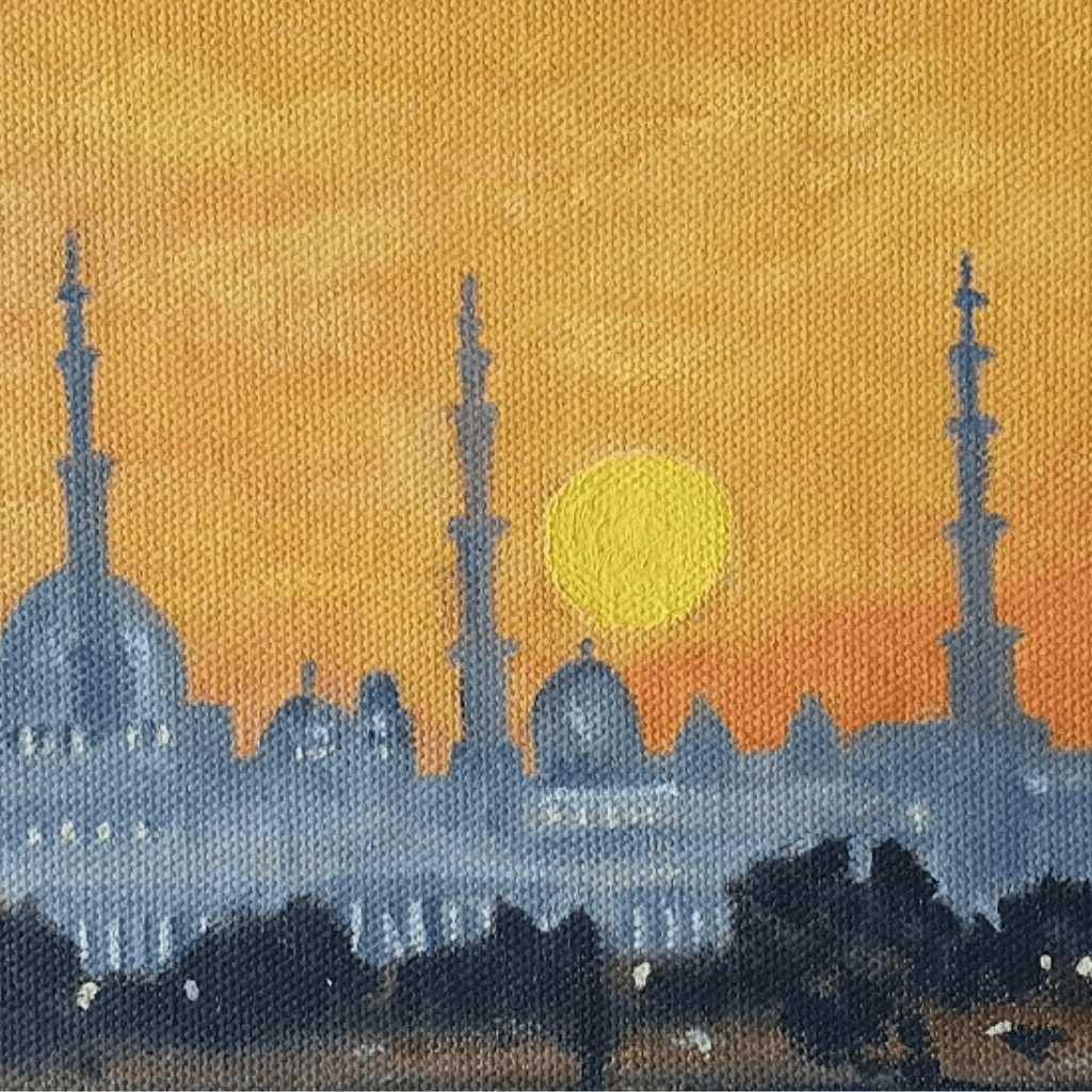 Sheikh Zayed Mosque Oil Painting | Artezaar.com Online Gallery Dubai ...