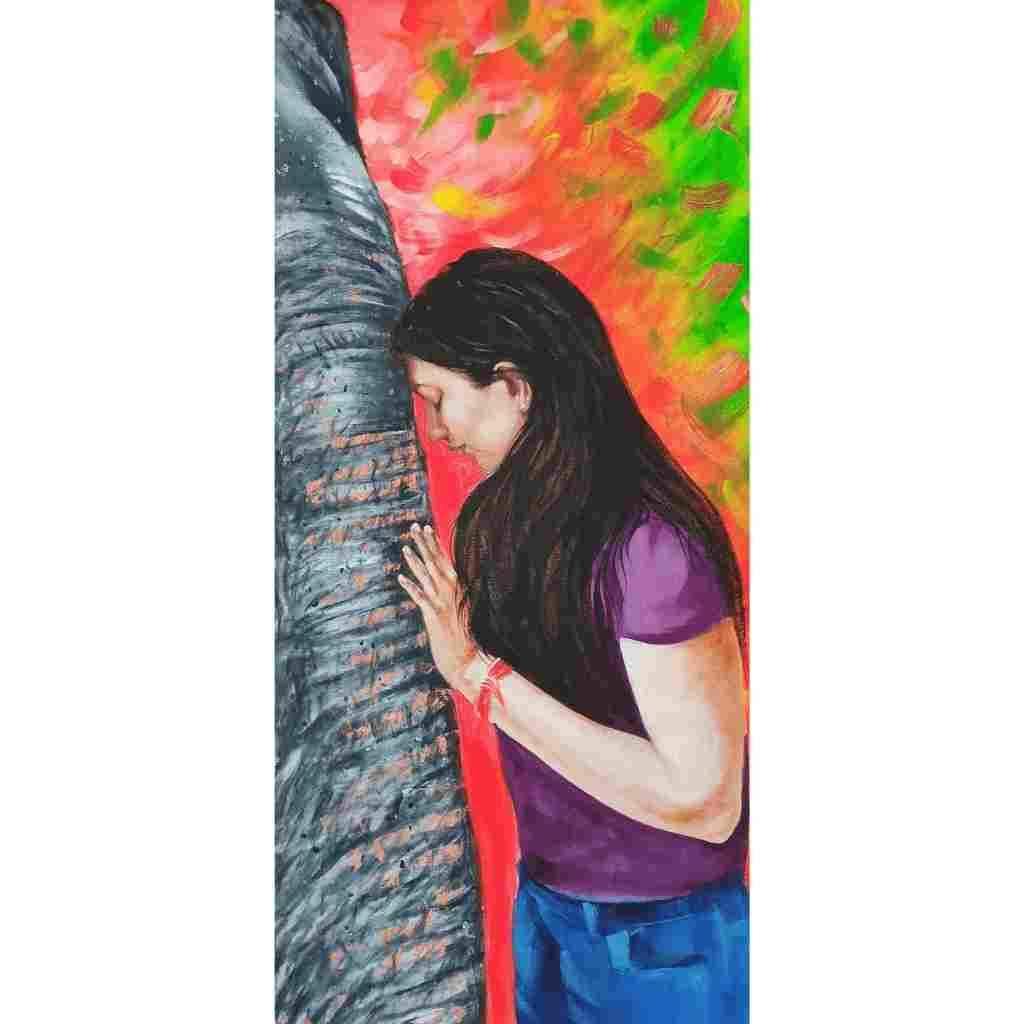 Elephant Painting | The Blessing | Artezaar.com Art Gallery Dubai UAE ...