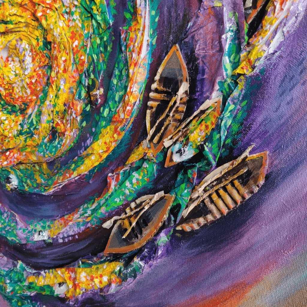 Mixed Media Painting | The Purple Sunset | Artezaar.com Online Dubai ...