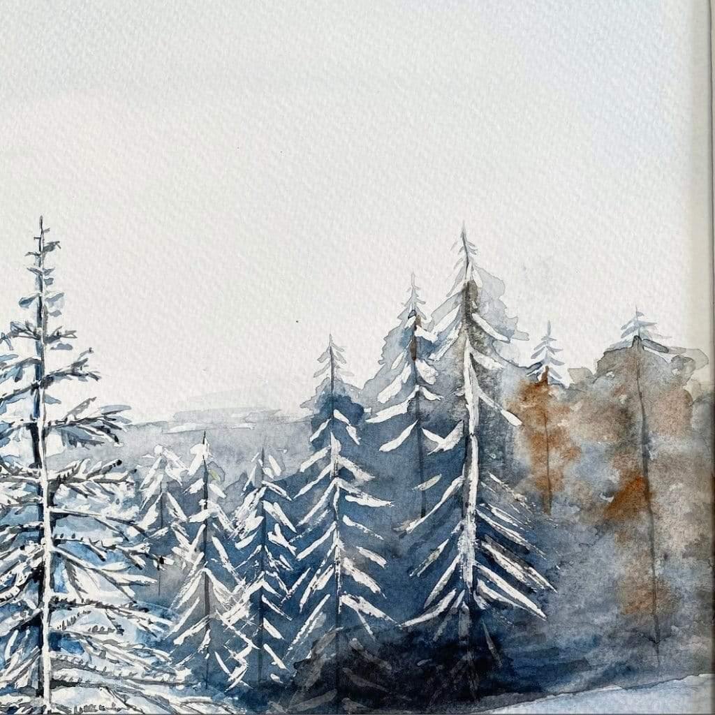 Fine Art Watercolor Painting | The Winter’s Magic | Artezaar.com Dubai ...