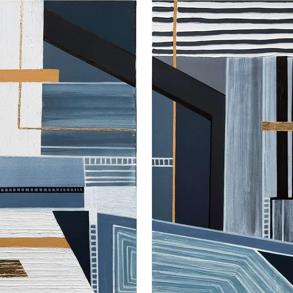 Walls and Ladders (Set of 2) | Abstract Art | Artezaar.com Art Gallery ...